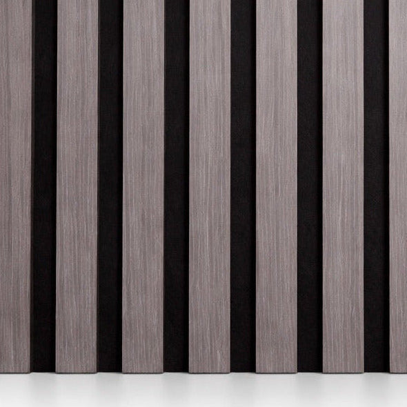Light Grey Acoustic Premium slatted wooden felt back wall Panels 2400m