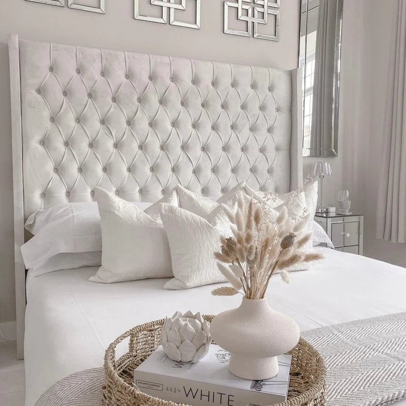 Chelsea Luxury 70 Inch Headboard Fabric Bed Frame - Various Sizes