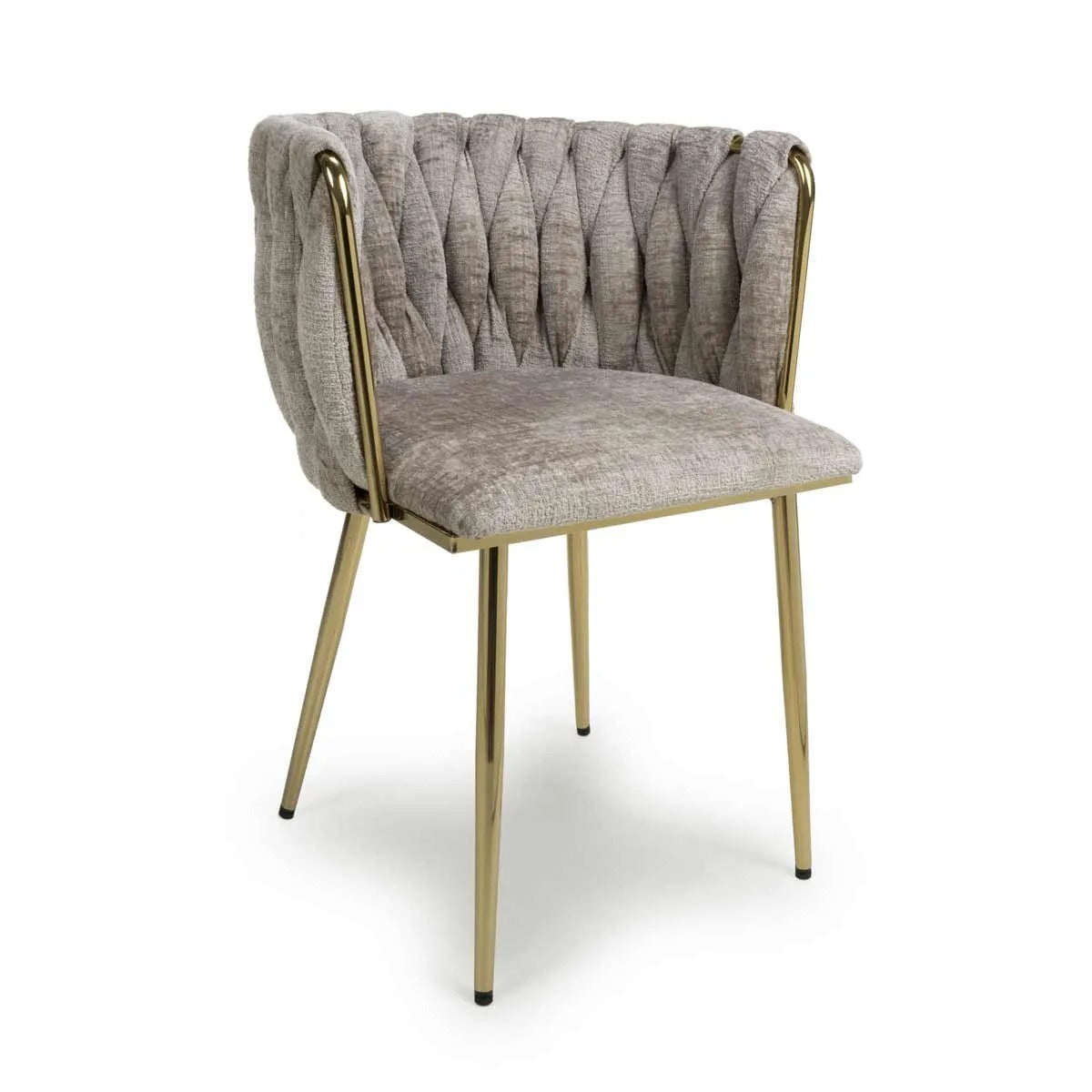 Shankar 2 X Ontario Chenille Effect Mink Dining Chairs