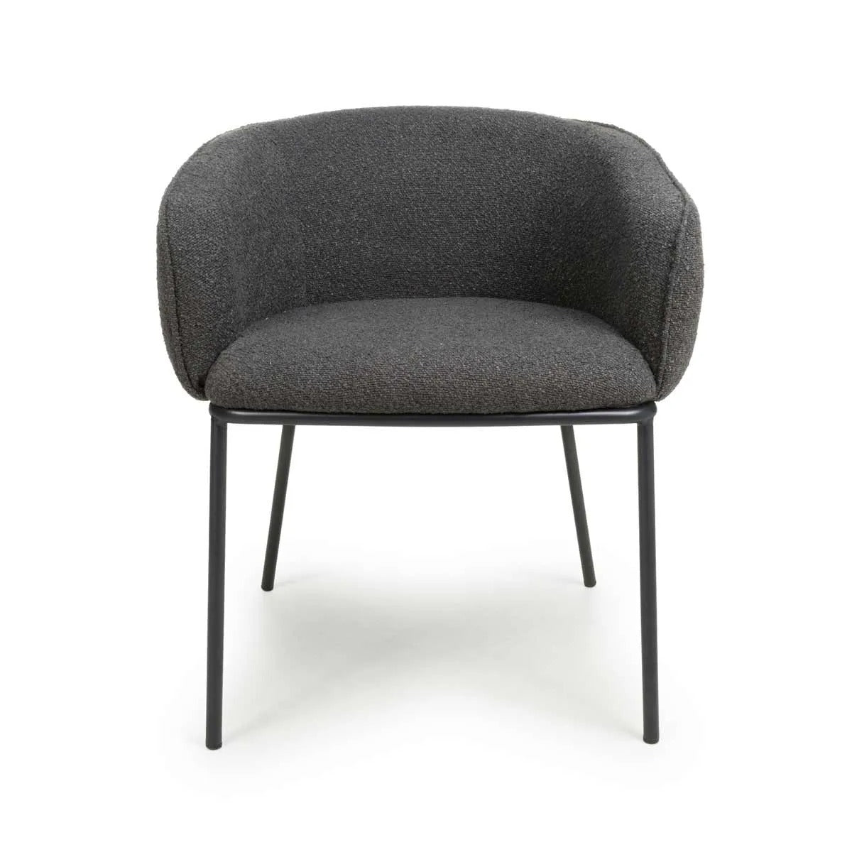Shankar 2 x Lola Boucle Grey Dining Chairs